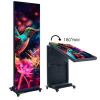 China P1.25 P1.5 Indoor LED Poster Display Foldable Double Sided Digital Signage ABXING FS for sale