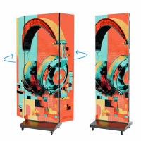 China GOB Triple Folding LED Poster Screen — P1.25 / P1.53 / P1.86 / P2.5 Indoor LED Display for Shopping Mall & Retail for sale