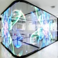 China P3.91 P6 Holographic Transparent LED Display See Through Cuttable Digital Signage ABXING Raster for sale