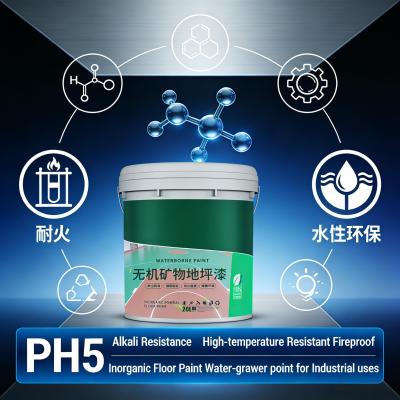 China PH5 Alkali Resistance High-temperature Resistant Fireproof Inorganic Floor Paint Water-based Paint for Industrial Use for sale