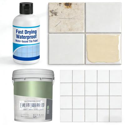 China Fast Drying Waterproof Water-based Tile Paint with Strong Adhesion for Ceramic Tile Renovation for sale