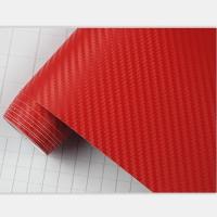 China Water Proof Yes 5.5 Inch Red Color Car Decorative Vinyl Film 3D Carbon Fiber 1.52X30m for sale