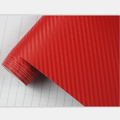 China Water Proof Yes 5.5 Inch Red Color Car Decorative Vinyl Film 3D Carbon Fiber 1.52X30m for sale