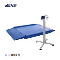 China Industrial Carbon Steel Platform Scale 1.5m x 1.5m Ultra Low with Double Folded Ramp for sale