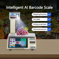 China 15kg Touch Screen Label Printing Weighing Scale with LED LCD Display and 1*RS232 Port Type for sale