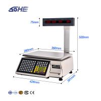 China ABS Plastic/Stainless Steel Plate 30kg Printing Bar Code Table Scale SHW-TMB -20 C-50 C for sale