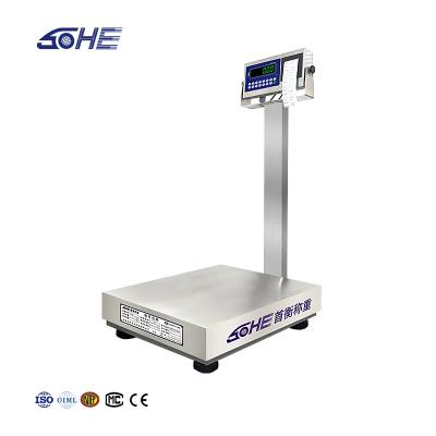 China Stainless Steel Square Pole Printing Industrial Platform Scale 60cm*80cm for sale