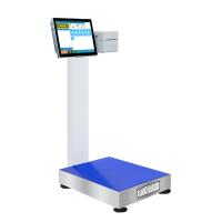 China 15 Inch Desktop Screen 15-200kg Pork and Beef Processing Android Printing Label Scale for sale