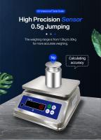 China AV220V/50HZ Double Screen Stainless Steel Waterproof Table Electronic Scale 15kg for sale