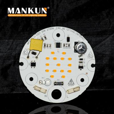 China 6watt 2700K Triac DOB Retrofit Dimmable LED Module Round PCBA For Desk Light for sale