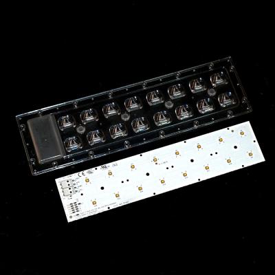China Vertical 55*135 Degree LED Flood Light Lens Optical Plastic Modules for sale