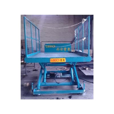 China LEEO Hydraulic Truck Dock Scissor Lift 1 Ton Scissor Lift Tables for sale