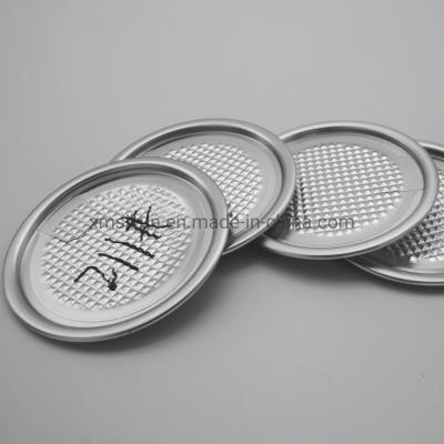 China Round Tin Can Lid 211#  65mm Aluminum Peel Off Lid For Pet Jar for sale