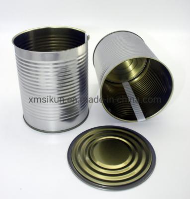 China Empty Round Painted Metal Tin Cans With Lid For Food for sale