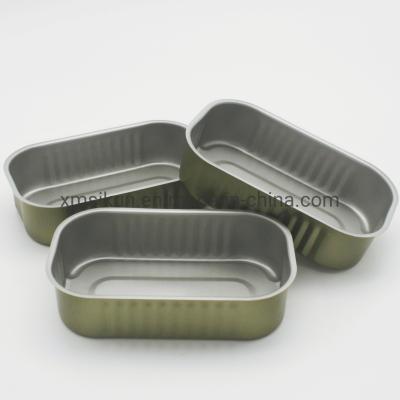China Easy Open Lid Metal Food Tin 311#  Sardines Small Square Tin Can for sale