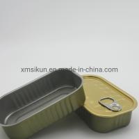 China High Quality Hot Selling 311# Tinplate Sardine Empty Tin Cans with Lids for Srdine Fish Food Packing for sale