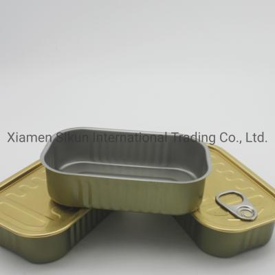 China High Quality 311# Wholesale Sardines Small Square Tin Cheap Can Tuna Canned Food Grade for Fish Packing for sale