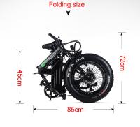 China 48V 500W 20 Inch Fat Tire Foldable Electric Bike 48V15Ah Lithium Battery 31-60 km Range for sale