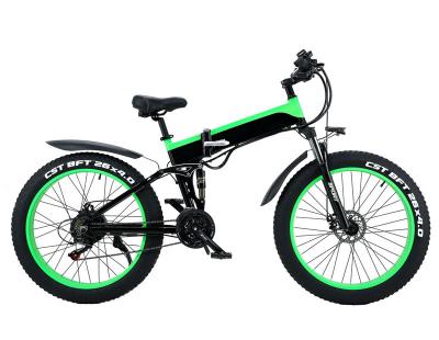 China 48V 500W 26 Inch 4.0 Fat Tyre Folding Electric Bike with Adjustable Stem for sale