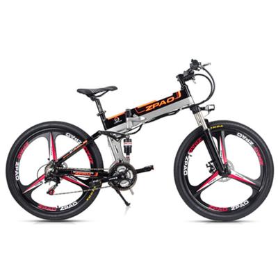 China 48V 26 Inch Electric Folding Bike with 21 Speed Shimano Derailleur and 12.8Ah Battery for sale