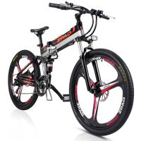 China 48V 26 Inch Electric Folding Bike with 21 Speed Shimano Derailleur and 12.8Ah Battery for sale