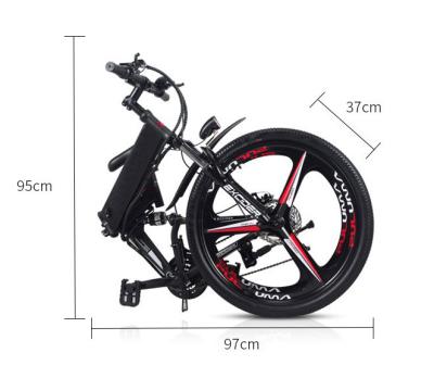 China 400W 26 Inch Full Suspension Electric Folding Bike 48V 10.4Ah Lithium Battery Disc Brake for sale