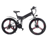 China 400W 26 Inch Full Suspension Electric Folding Bike 48V 10.4Ah Lithium Battery Disc Brake for sale