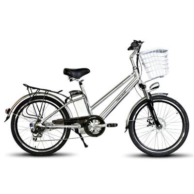 China 24 Inch Unisex Electric City Bicycle 250W 48V 10AH Lithium Battery Non-Folding for sale
