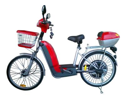 China 48V 12Ah Single Speed Electric Bike with Steel Suspension Fork 350W Motor 24 Inch for sale