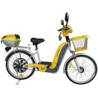 China 48V 12Ah Single Speed Electric Bike with Steel Suspension Fork 350W Motor 24 Inch for sale