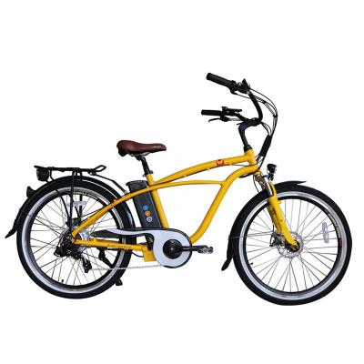 China 26 Inch 500W 48V Beach Cruiser Electric Bike with Double Disc Brakes and LCD Display for sale