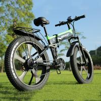China Folding Full Suspension Fat Tire Electric Bike 1000W 48V 26x4.0 Snow Tire Disc Brake for sale