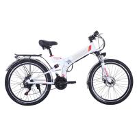 China Foldable 48V 10.4Ah Electric Bicycle 26 Inch Aluminium Alloy Frame Black White for sale