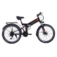 China Foldable 48V 10.4Ah Electric Bicycle 26 Inch Aluminium Alloy Frame Black White for sale