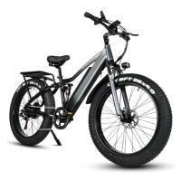 China 26 Inch Fat Tire Electric Mountain Bike 750W Motor 17Ah Lithium Battery for Adults for sale