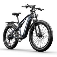 China 48V 500W Bafang Peak Full Suspension Electric Mountain Bike 26x3.0 Fat Tire 17.5Ah for sale