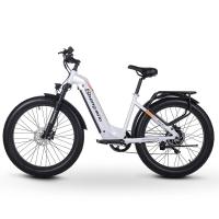 China White 26 Inch Electric Fat Tire Bike 7 Speed 48V 500W 17.5Ah Lithium Battery for sale