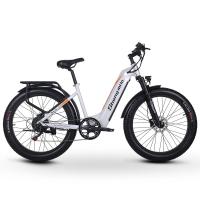 China White 26 Inch Electric Fat Tire Bike 7 Speed 48V 500W 17.5Ah Lithium Battery for sale