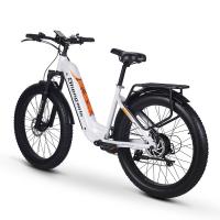 China White 26 Inch Electric Fat Tire Bike 7 Speed 48V 500W 17.5Ah Lithium Battery for sale