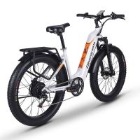 China White 26 Inch Electric Fat Tire Bike 7 Speed 48V 500W 17.5Ah Lithium Battery for sale
