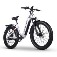 China White 26 Inch Electric Fat Tire Bike 7 Speed 48V 500W 17.5Ah Lithium Battery for sale