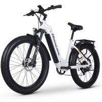China White 26 Inch Electric Fat Tire Bike 7 Speed 48V 500W 17.5Ah Lithium Battery for sale