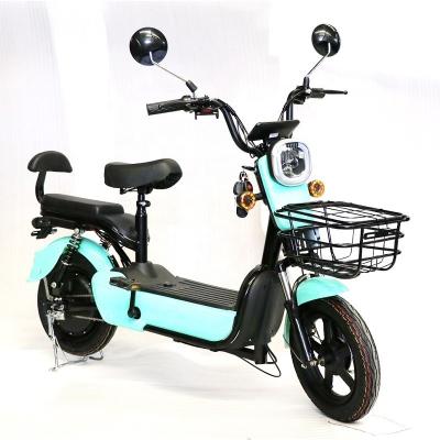 China Electric City Bike 350W Motor 48V 12Ah Lead Acid Battery Full Suspension Ebike with Pedals for sale