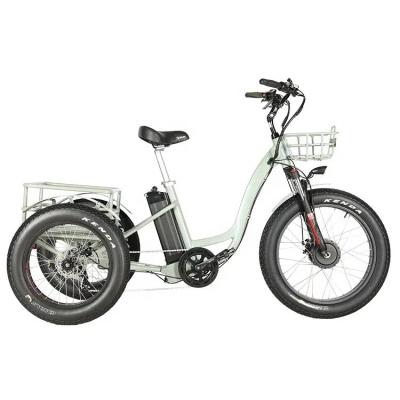 China 48V 500W 7 Speed Electric Tricycle 24 Inch Fat Tire Adult Trike with 150kg Load Capacity for sale
