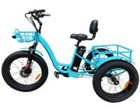China 48V 500W 7 Speed Electric Tricycle 24 Inch Fat Tire Adult Trike with 150kg Load Capacity for sale
