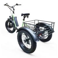 China Aluminum Alloy Frame 3 Wheel Electric Tricycle 48V 500W 20 Inch Fat Tire Folding Cargo Bike for sale