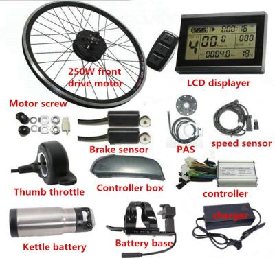 China 36V 5.2Ah-6.8Ah Electric Bicycle Kit Pedal Assist 250W Motor 25-45KM/H for sale