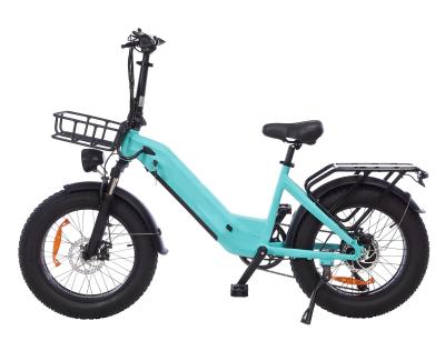 China Kids 20 Inch Electric Fat Tire Bike 48V 500W Step Through Hidden Battery Ebike for sale