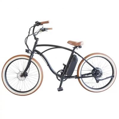 China 48V 500W 7 Speed Beach Cruiser Electric Bike 26 Inch Vintage E-Bicycle for sale