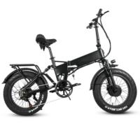 China Dual 1000W Electric Folding Bike 48V 17Ah 20 Inch Fat Tire City E Bike 7 Speed for sale